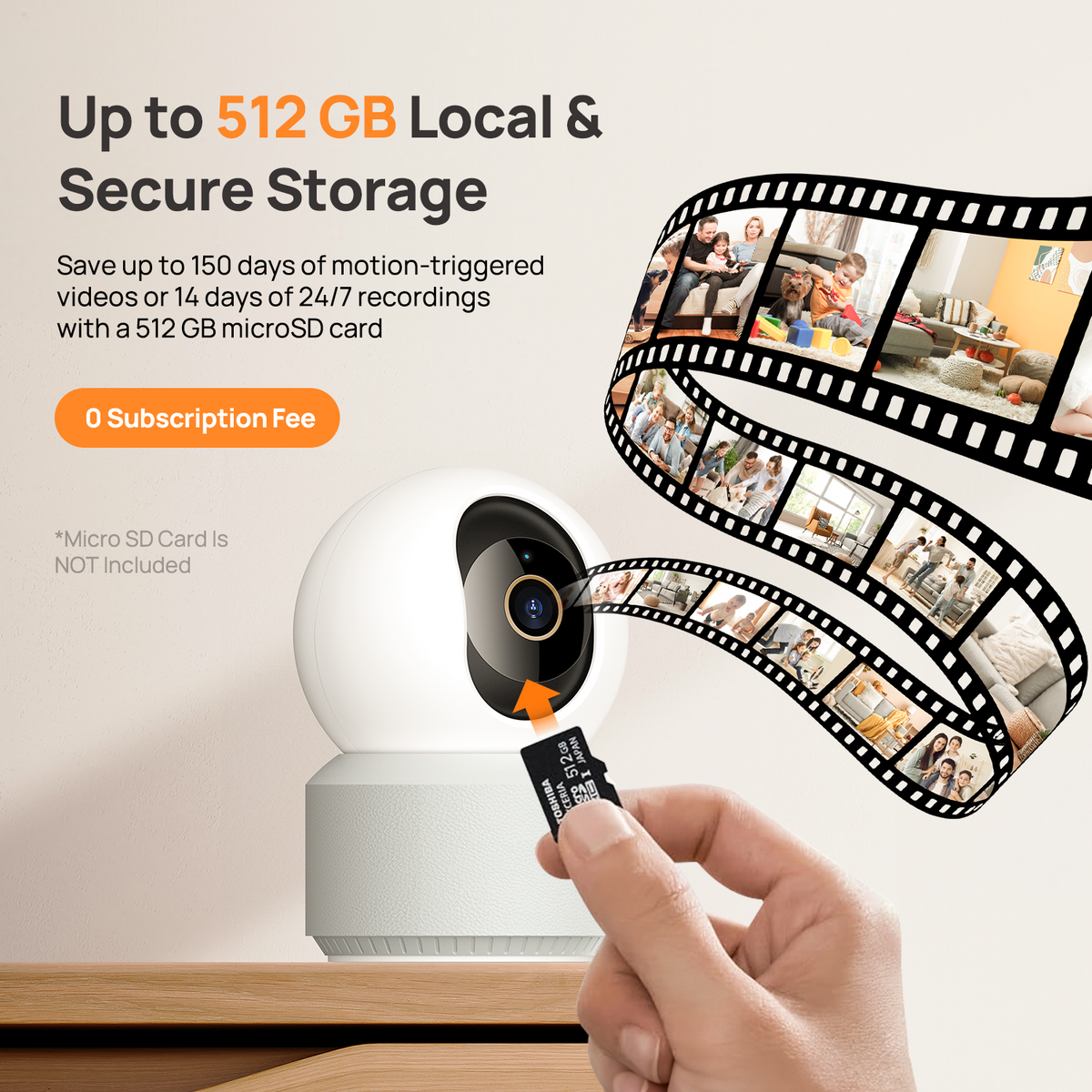 4K Indoor Security Camera with Wi-Fi 6 & No Subscription | Anona Pano