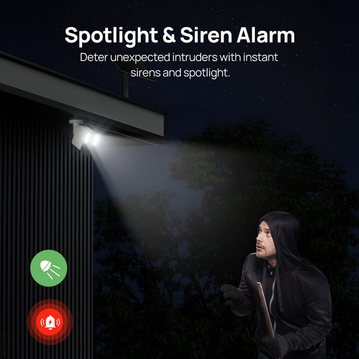 Anona Aurora 4K UHD AI 24/7 AOV Solar Battery Powered Security Camera