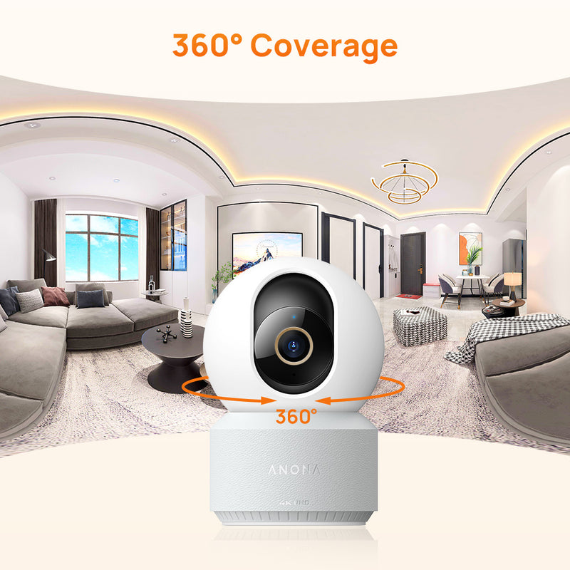 Anona Pano - 4K UHD 360° Pan Tilt Dual-Band Wi-Fi 6 Indoor AI Security