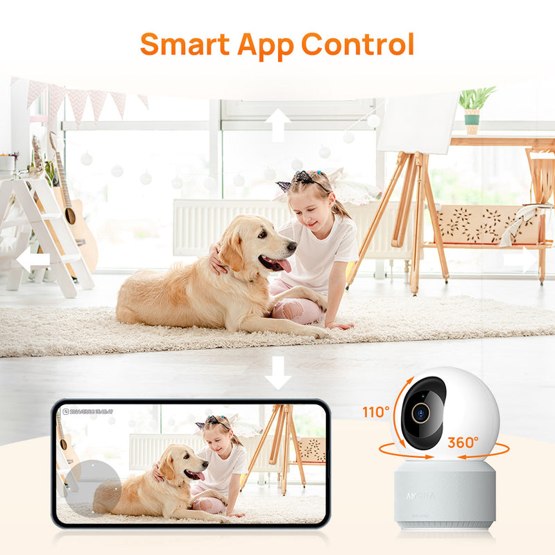 Anona Pano - 4K UHD 360° Pan Tilt Dual-Band Wi-Fi 6 Indoor AI Security